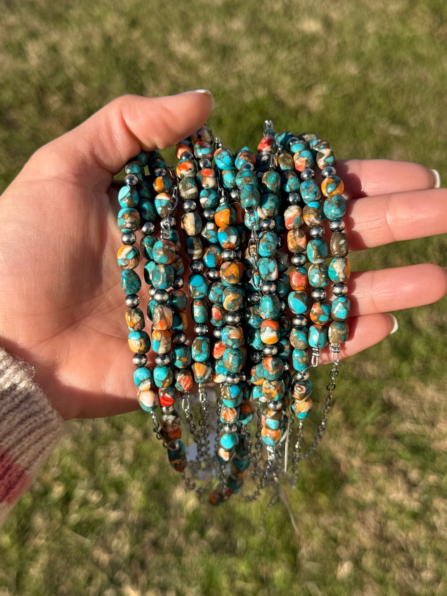Turquoise & Spiny Oyster Pearl Necklace | The Bijoux FAB – The Bijoux ...